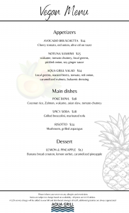 Menu – Aqua Grill Restaurant